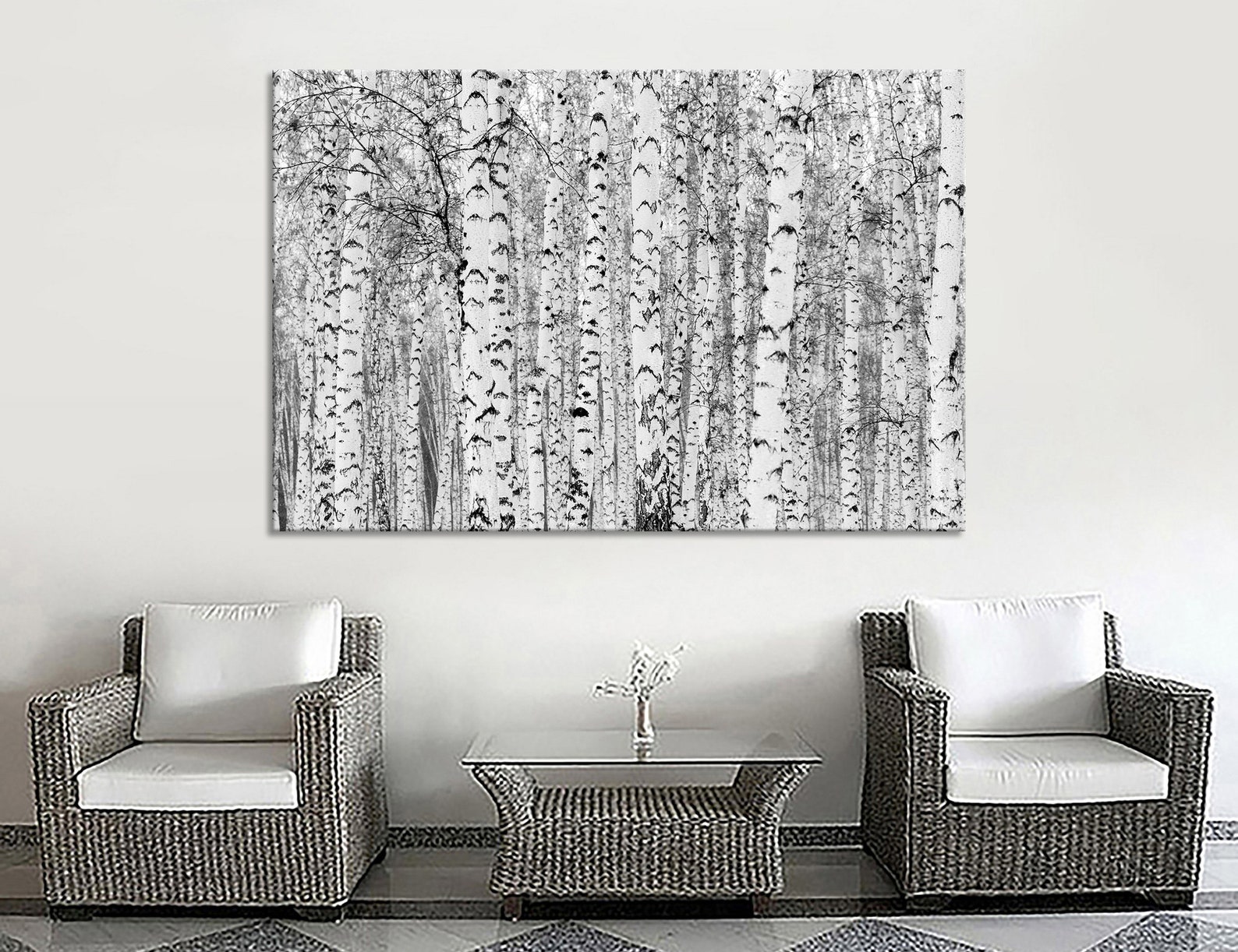 Birch Forest Wall Art Forest Canvas Forest Poster Forest Print - Etsy