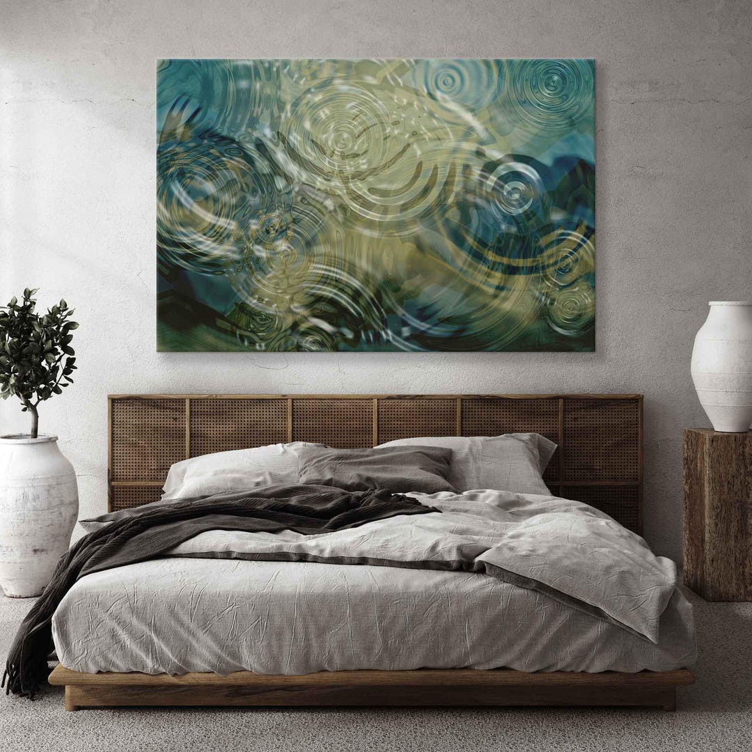 Circles on the Water Wall Art - Abstract Canvas Print Set - Modern ...