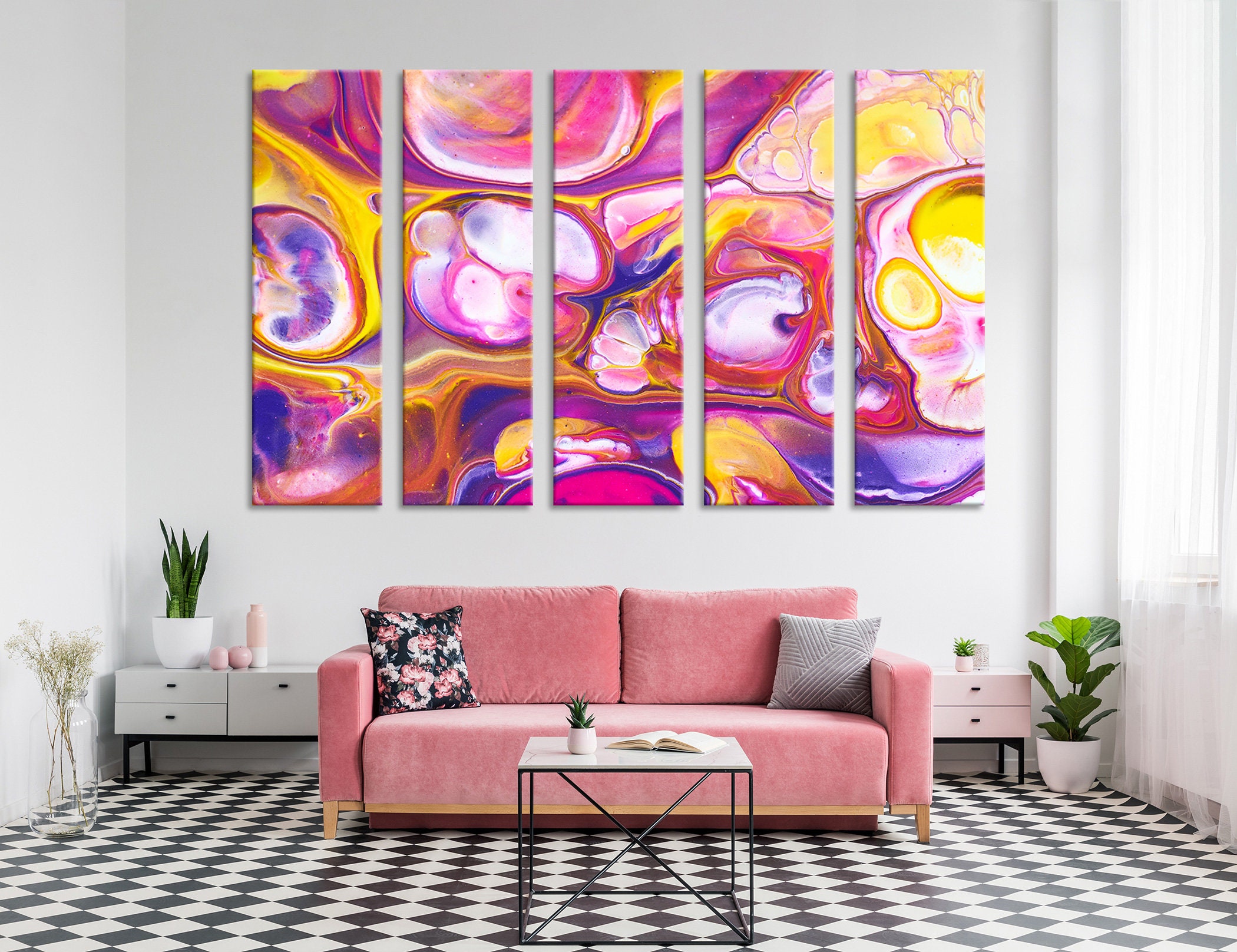 Bright Fantasy Abstract Large Wall Art | Etsy