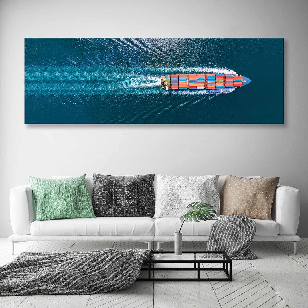 Smart Cargo Ship Canvas Print - Nautical Wall Decor - Commercial Sea ...