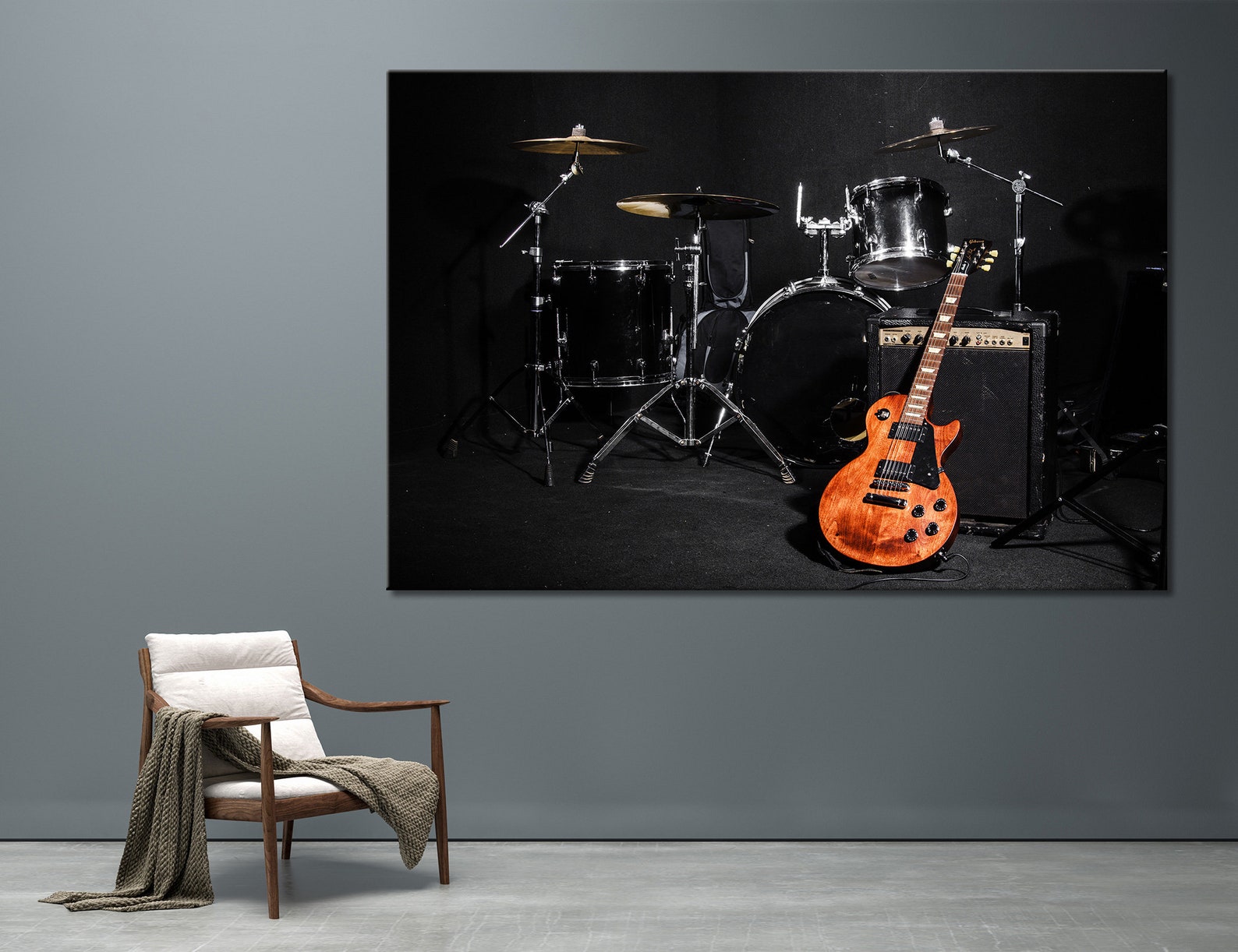 Set of Musical Instruments Canvas Print Music Canvas Print Drums Wall ...