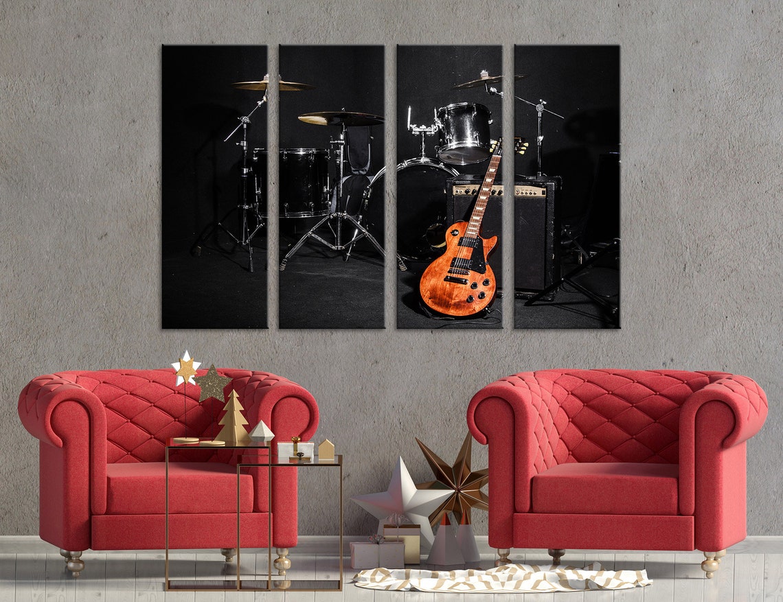 Set of Musical Instruments Canvas Print Music Canvas Print | Etsy