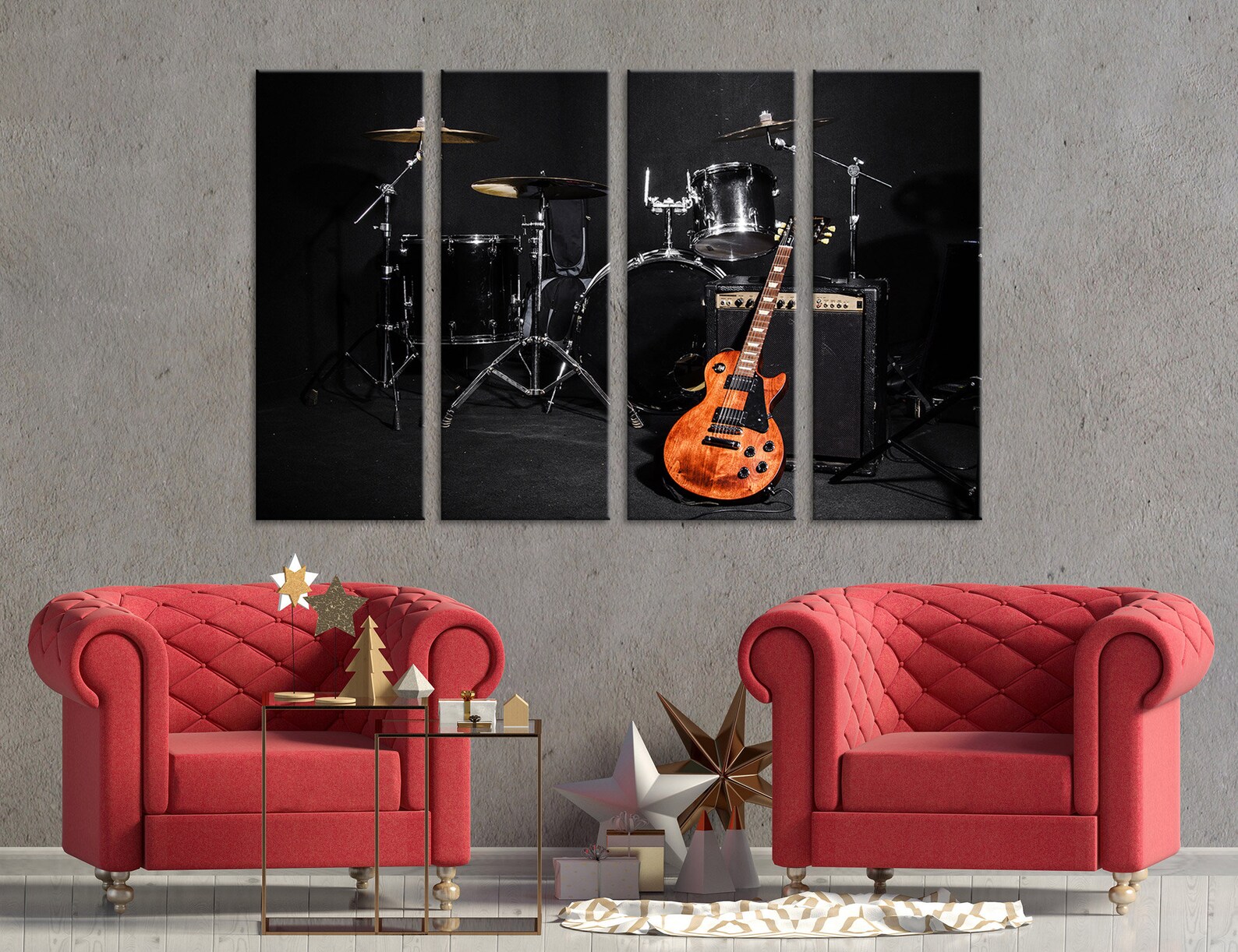 Set of Musical Instruments Canvas Print Music Canvas Print Drums Wall ...