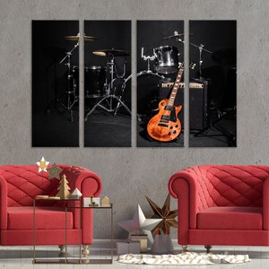 Set of Musical Instruments Canvas Print Music Canvas Print Drums Wall ...