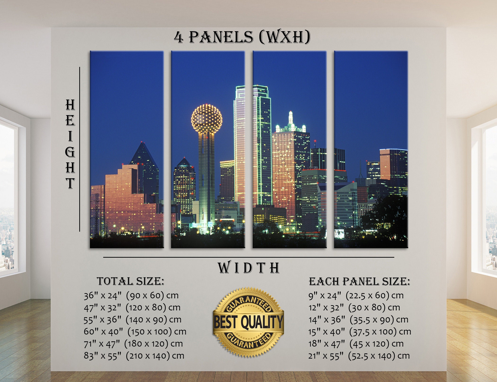 Dallas TX Skyline at Night Dallas Print Dallas Canvas Dallas - Etsy