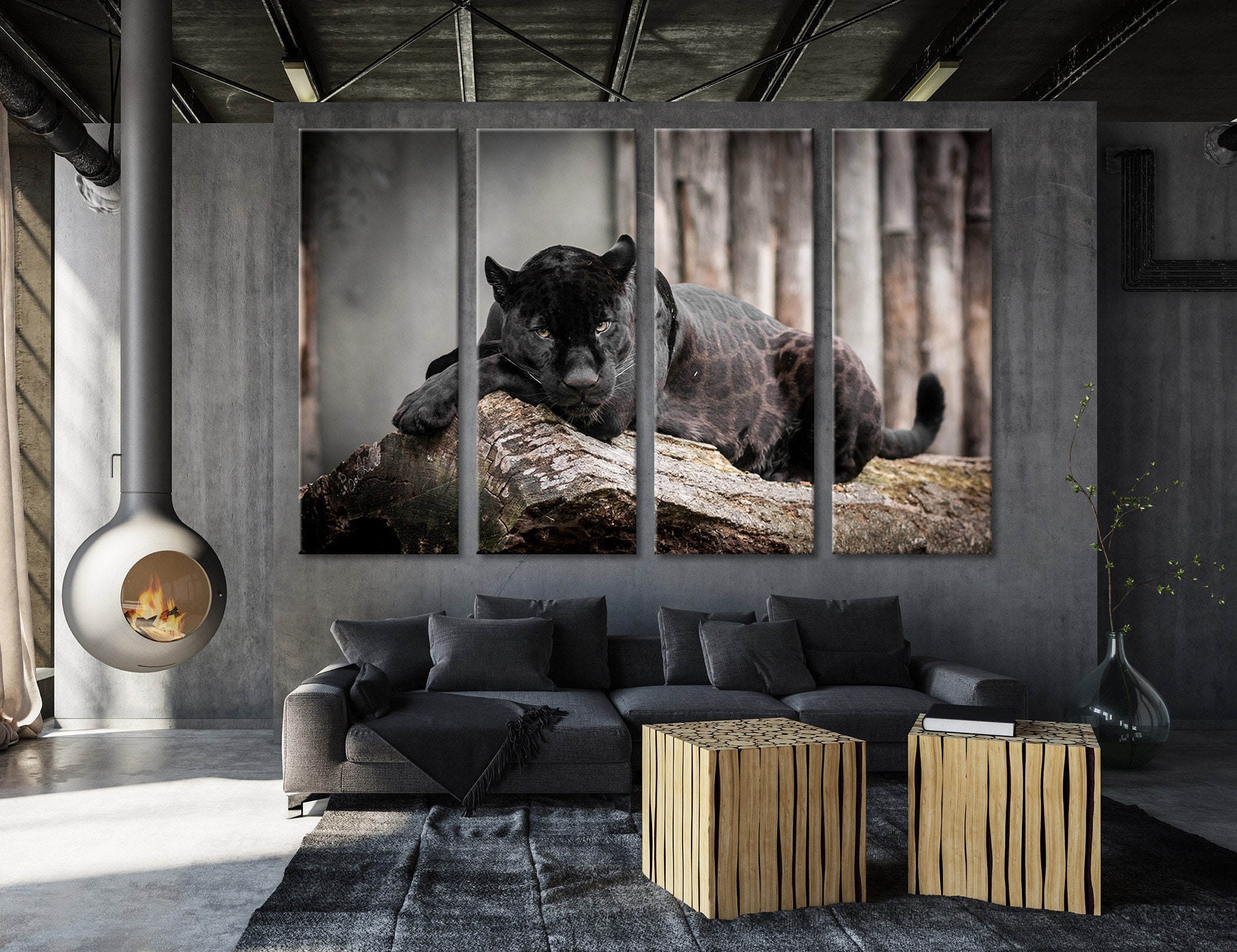 Black Panthera Wall Art Panther Canvas Panther Wall Art Panther Print ...