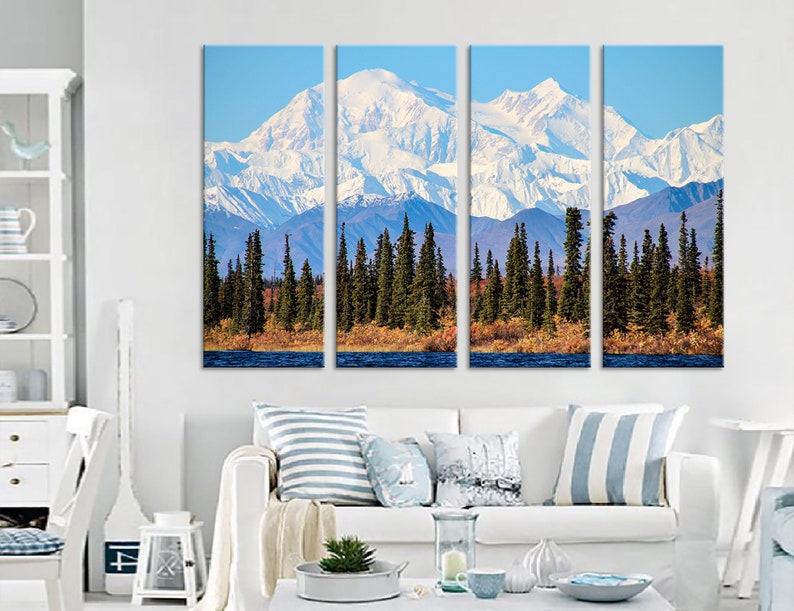 The Highest Mountain Peak in North America Canvas Denali Print | Etsy