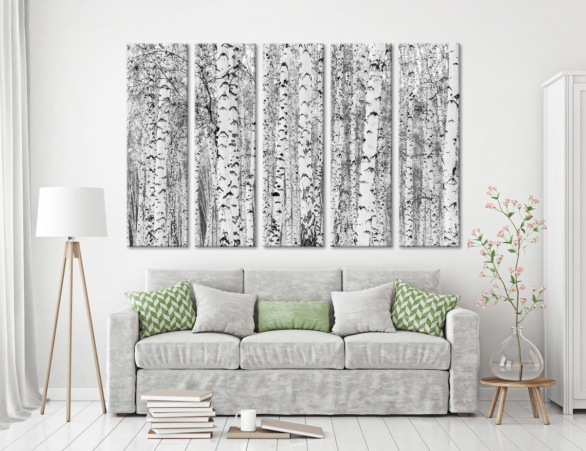 Birch Forest Wall Art Forest Canvas Forest Poster Forest Print - Etsy