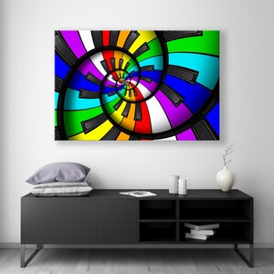 Harmony in Motion - Abstract Canvas Print With Spiral Twisted Multi ...