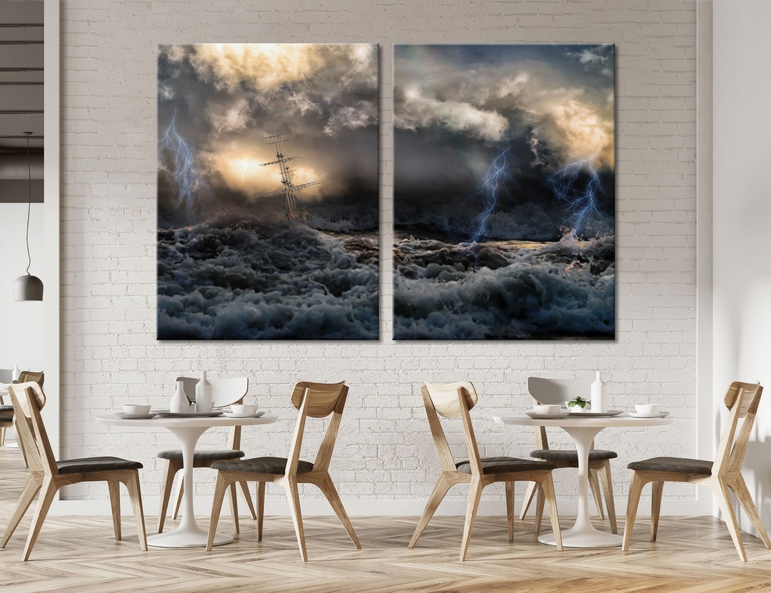 Storm Waves Canvas Storm Canvas Water Canvas Print Art Ocean Waves ...