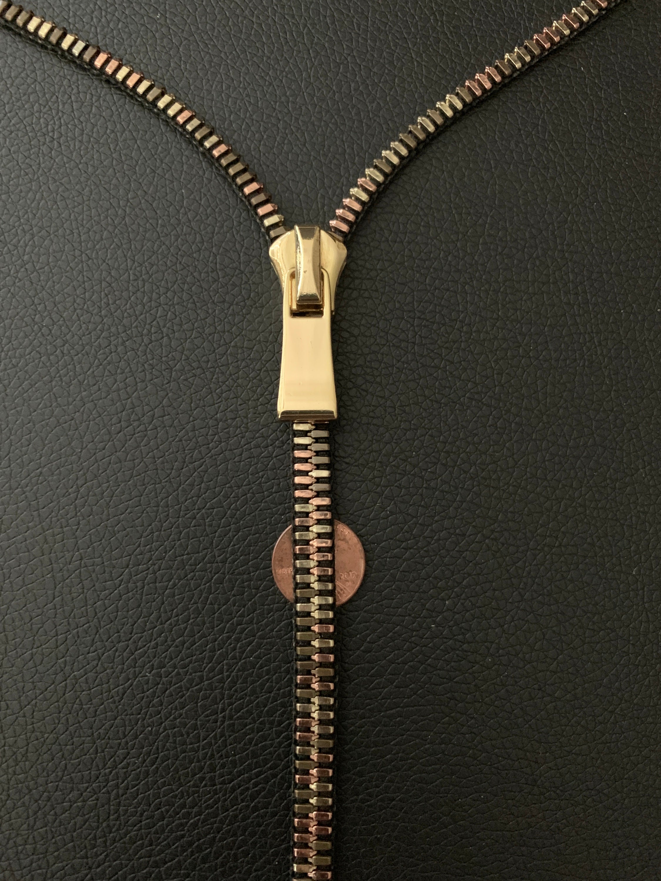 Zipper Necklace - Luxury Multi Metal - Gold Pull - Etsy