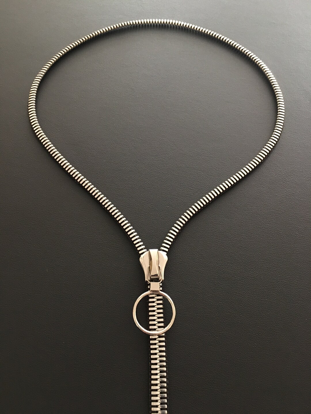 Zipper Necklace - Ring Pull - Gold or Nickel in Color - Etsy