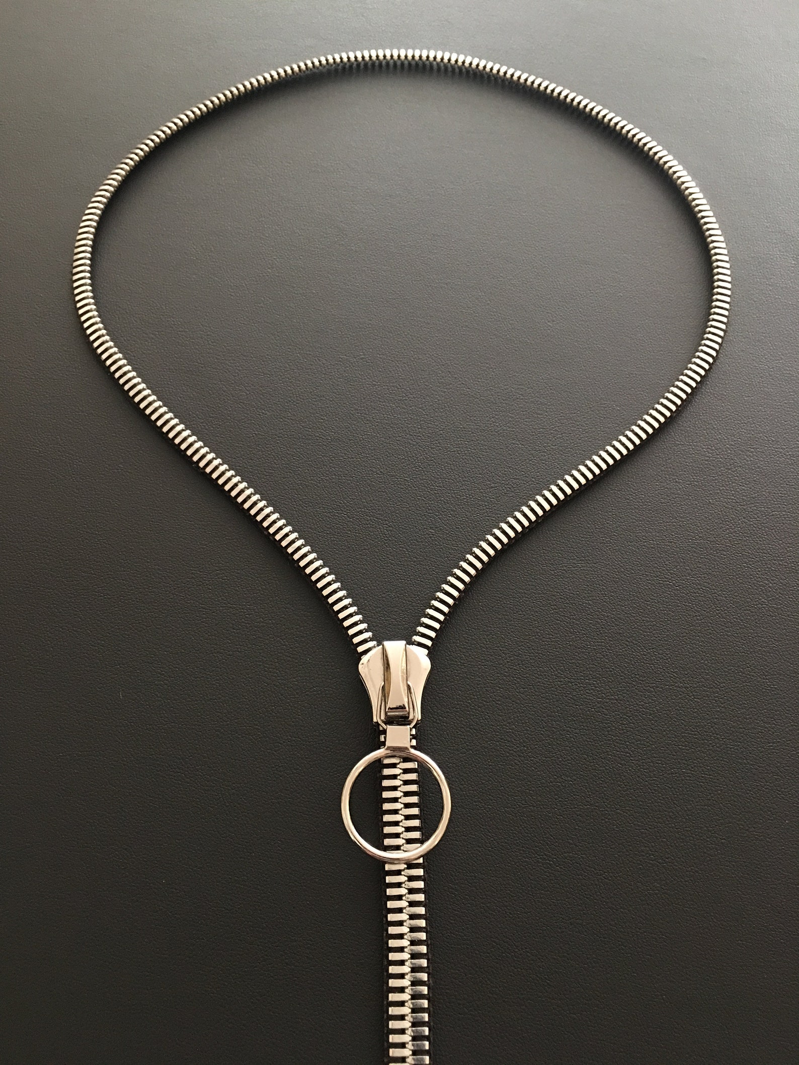Zipper Necklace - Ring Pull - Gold or Nickel in Color - Etsy