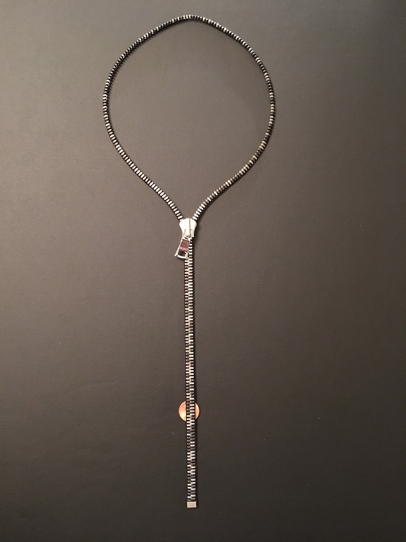Zipper Necklace Luxury Multi Metal Silver Pull - Etsy