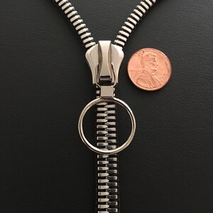 Zipper Necklace Ring Pull Nickel in Color | Etsy