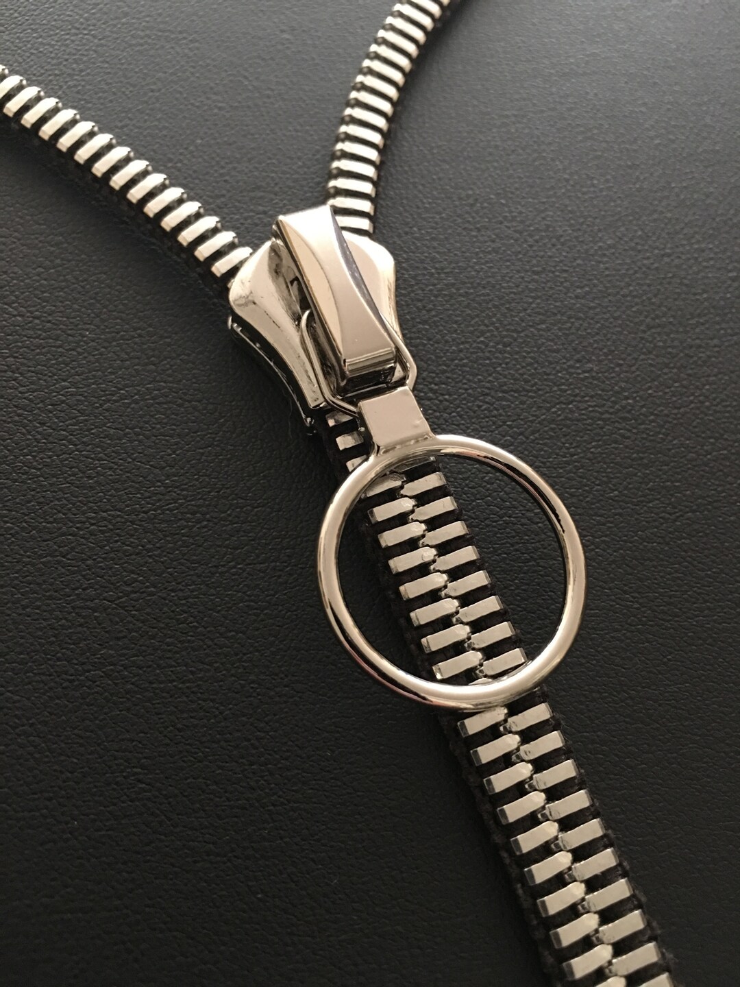 Zipper Necklace Ring Pull Nickel in Color - Etsy