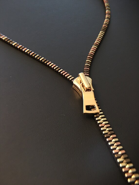 Zipper Necklace Luxury Multi Metal Gold - Etsy