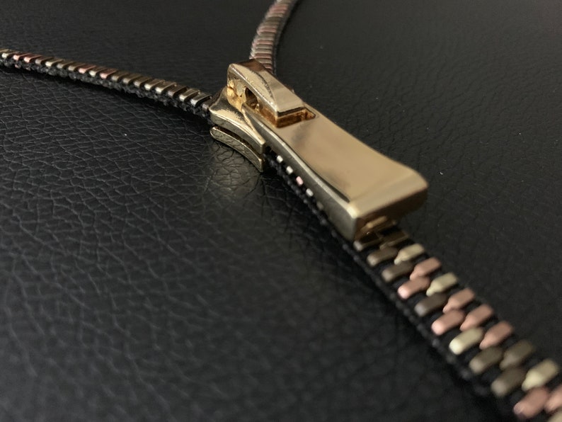 Zipper Necklace - Luxury Multi Metal - Gold Pull - Etsy