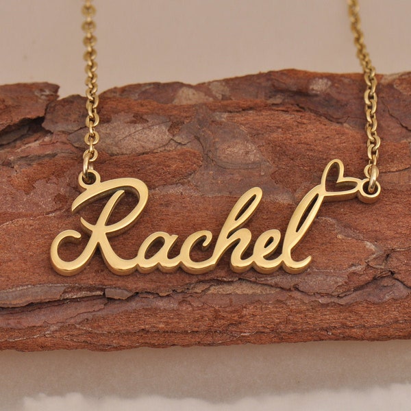 Rachel Name Plate Necklace - Etsy