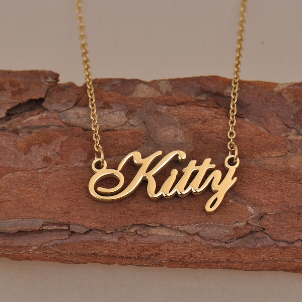 Kitty Name Necklace - Etsy