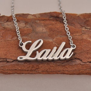 Laila Personalized Name Necklace, Customized Name Plate Necklace, Name ...