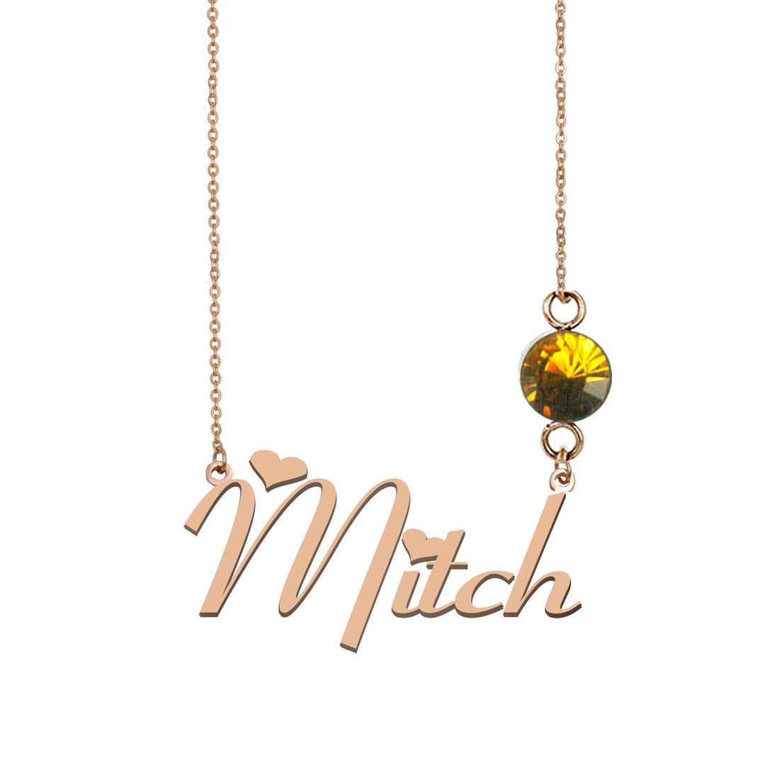 Mitch Name Necklace Gold Custom Name Necklace Necklace With - Etsy