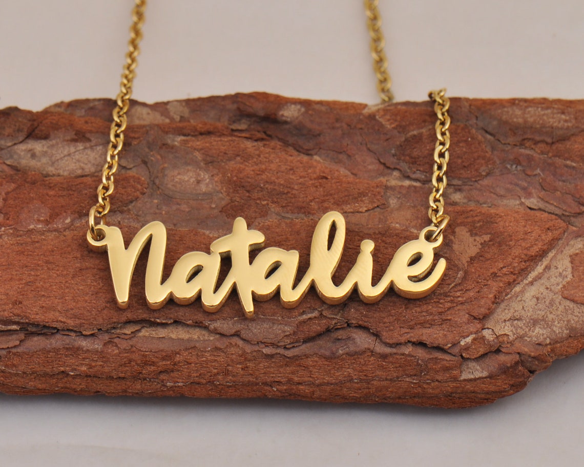 Natalie Name Necklace Personalized Engagement Necklace With - Etsy