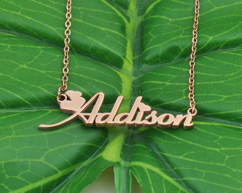 Addison Customized Name Necklace Dainty Letter Name Necklace | Etsy