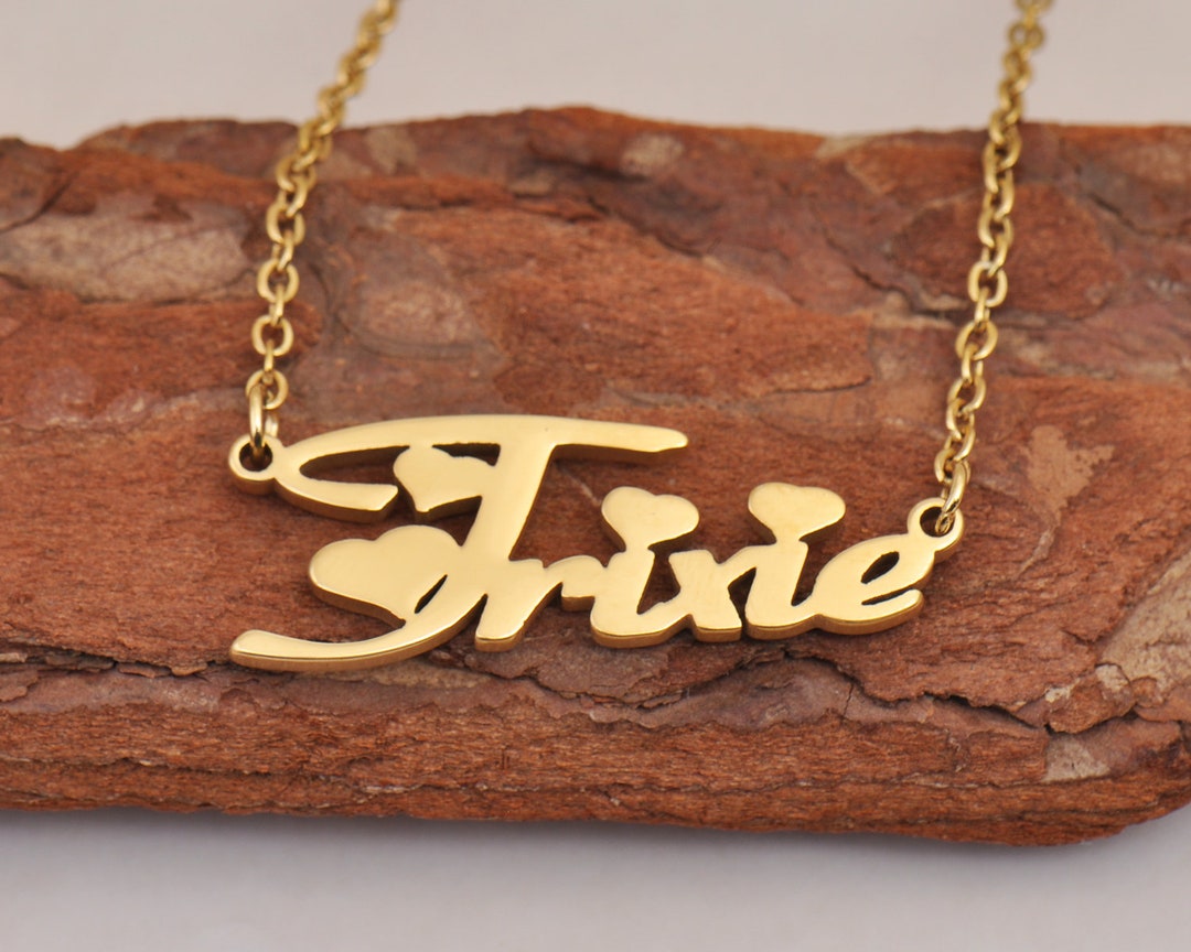 Trixie Name Necklace Customized Name Necklace Cursive Your - Etsy