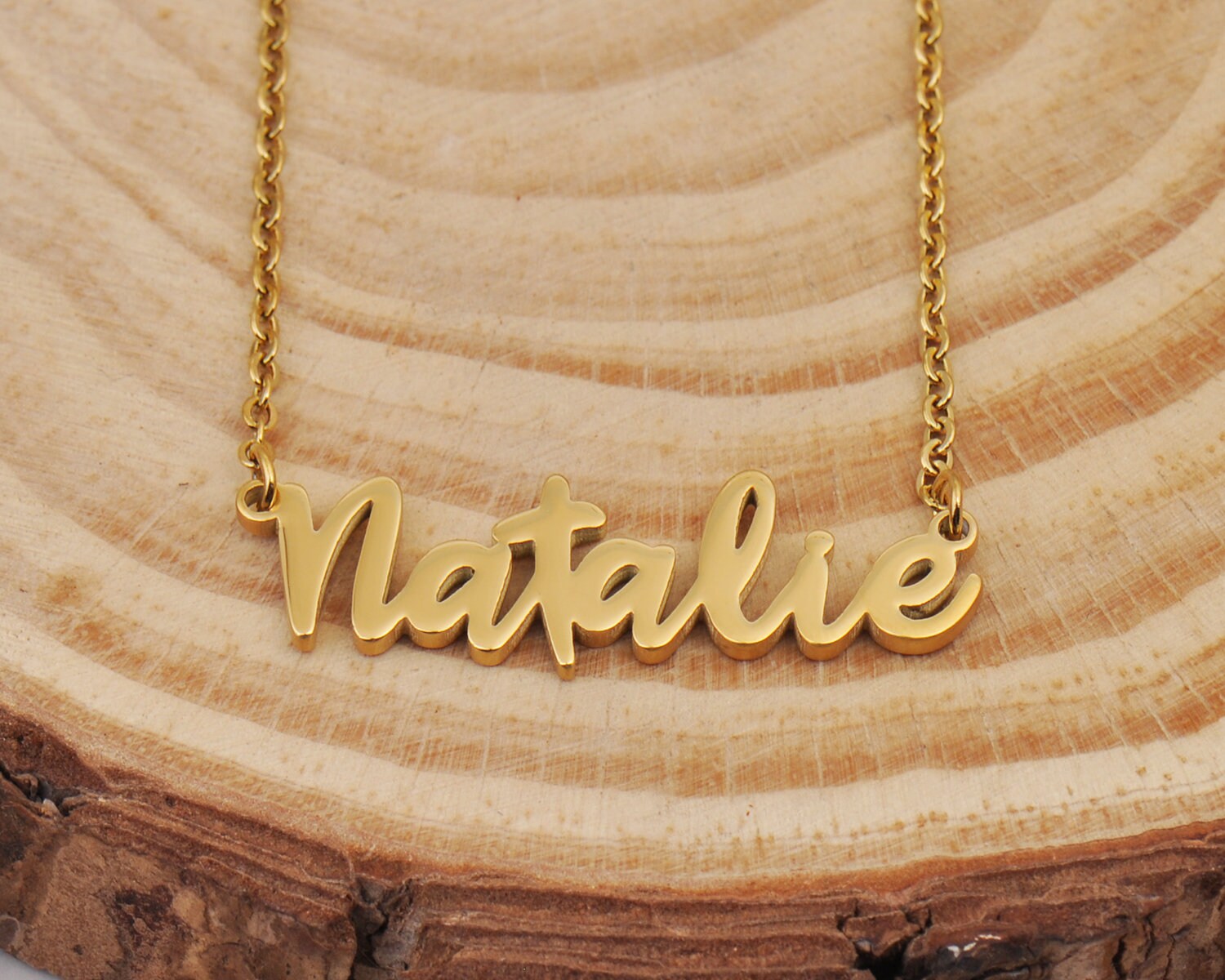 Natalie Name Necklace Personalized Engagement Necklace with | Etsy