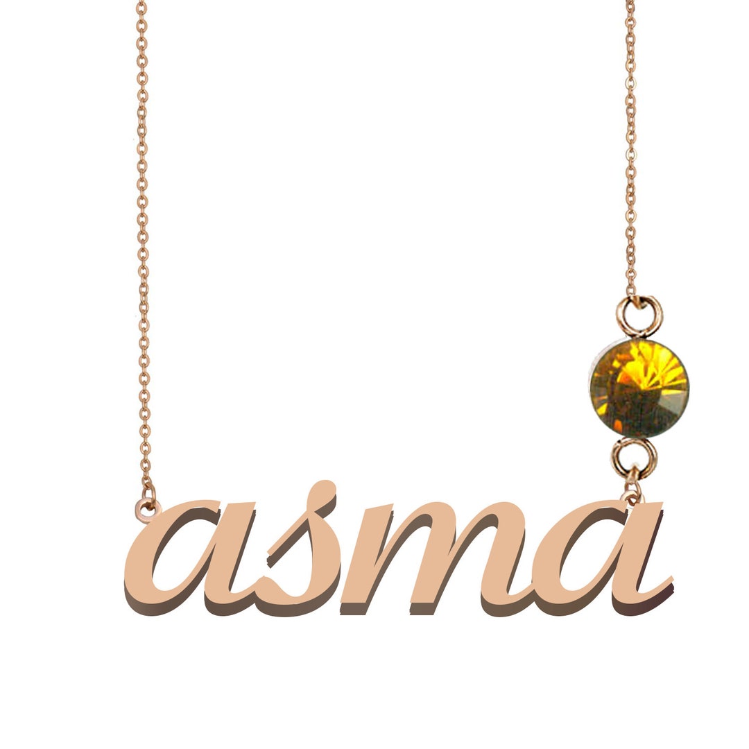Asma Gift Name Necklace With Birthstone Customized Name - Etsy