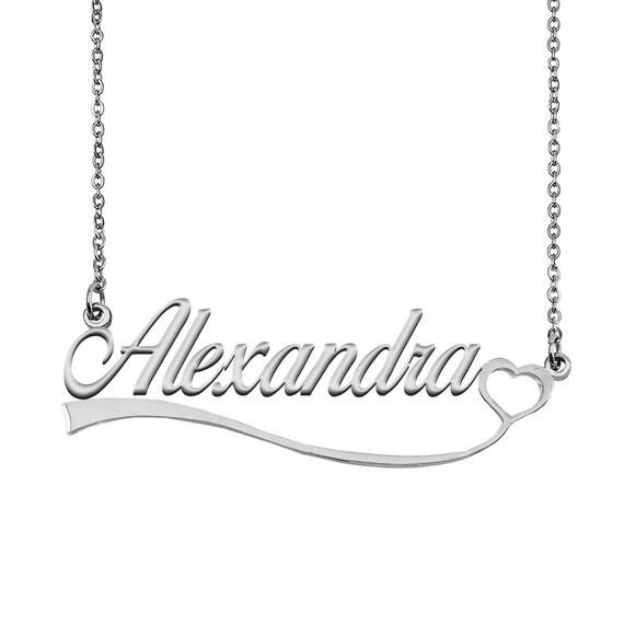 Name Necklace Custom Alexandra Name Necklace Cursive Name on - Etsy UK