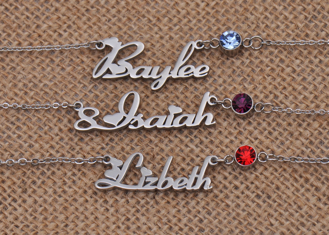 Yanet Gift Name Necklace With Birthstone Customized Name - Etsy