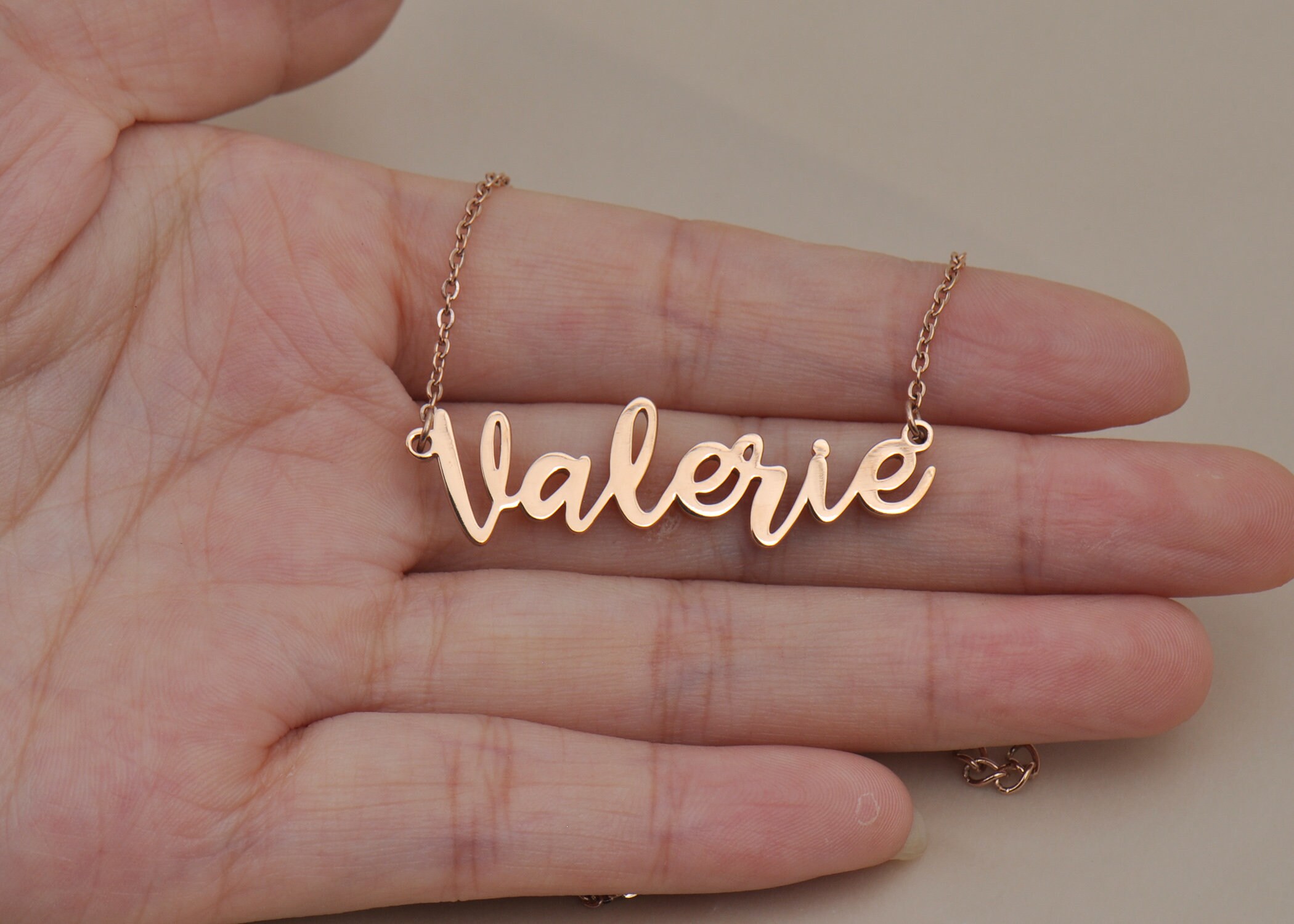Valerie Custom Name Necklace Name Necklace Personalized Name | Etsy