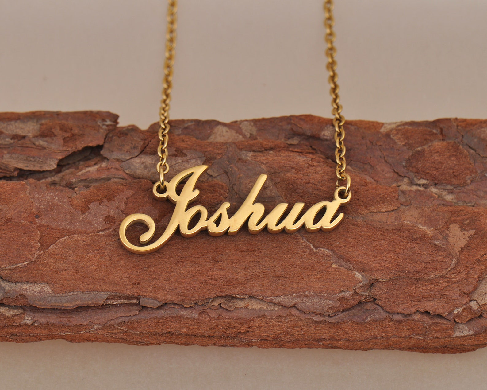 Joshua Customized Name Necklace Simplicity Name Plate - Etsy