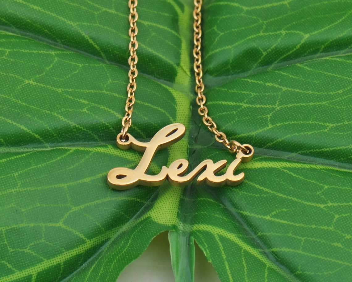 Lexi Name Necklace Customized Letter Initial Name Necklace | Etsy