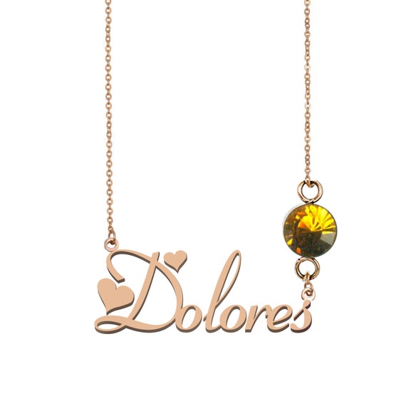 Dolores Gift Name Necklace With Birthstone Customized Name - Etsy