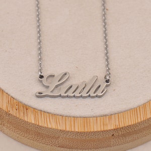 Laila Personalized Name Necklace, Customized Name Plate Necklace, Name ...