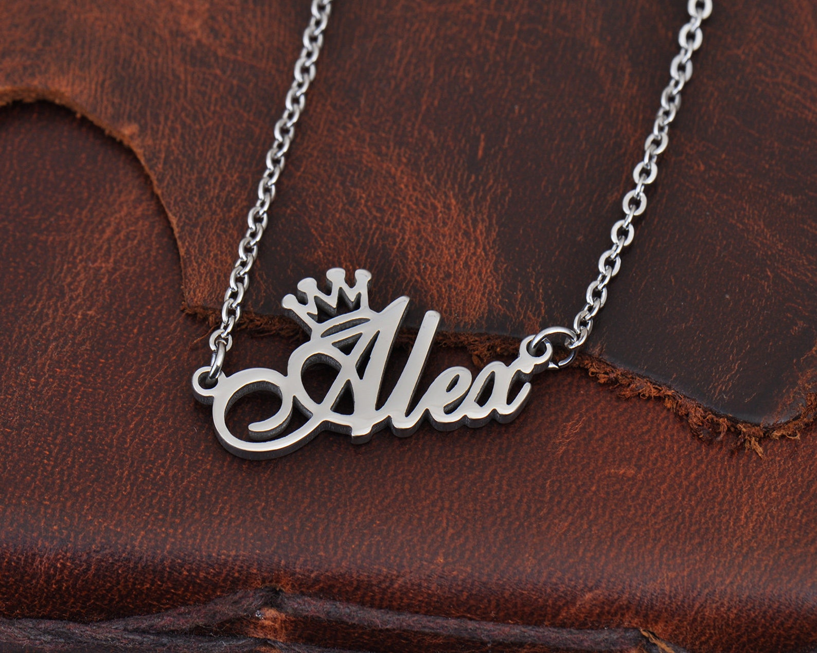 Alex Customized Name Necklace Name Necklace With Crown - Etsy