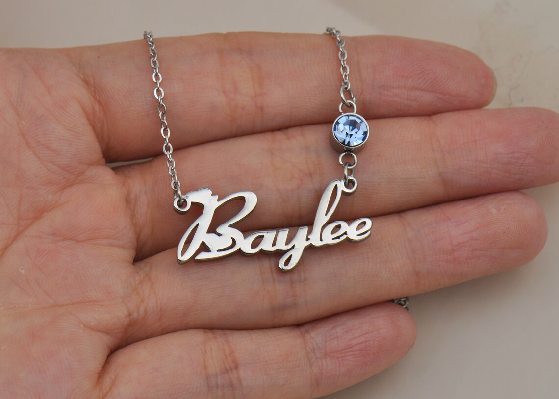 Yanet Gift Name Necklace With Birthstone Customized Name - Etsy