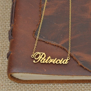 Patricia Name Necklace, Customized Name Plate Necklace, Name Pendant ...