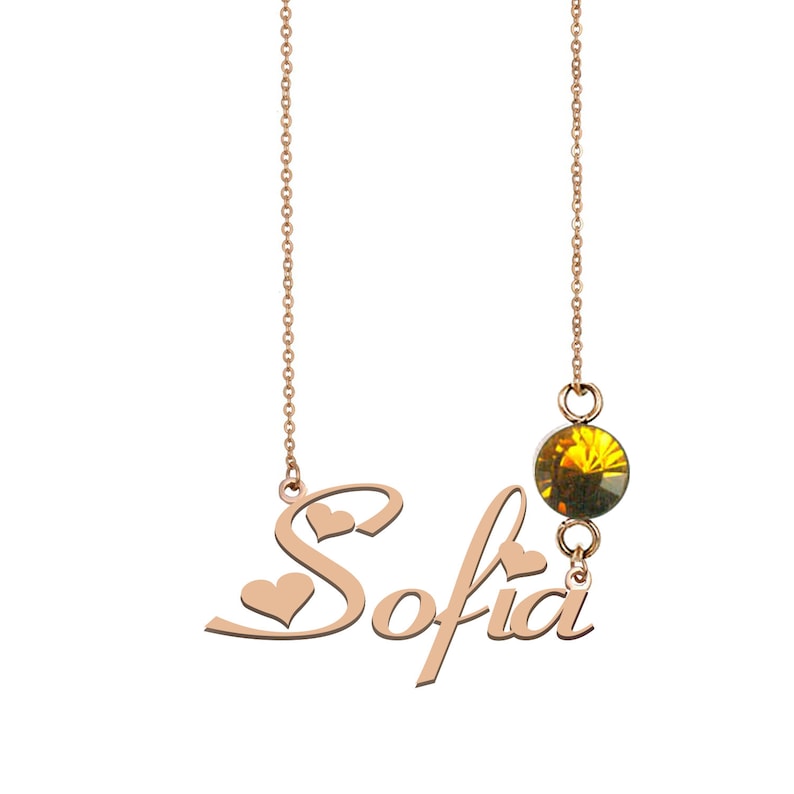 Sofia Name Necklace Gold Custom Name Necklace Necklace With | Etsy