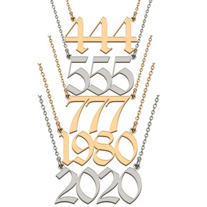 Year of Birth Necklace Date Necklace Numbers Necklace - Etsy UK