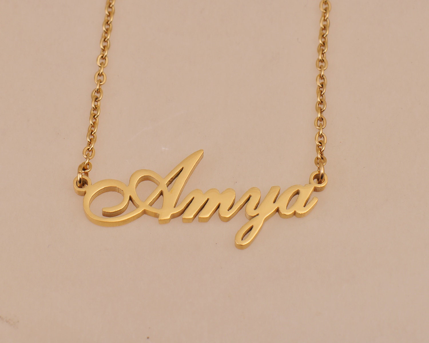 Amya Name Necklace Customized Gold Name Jewelry Personalized | Etsy