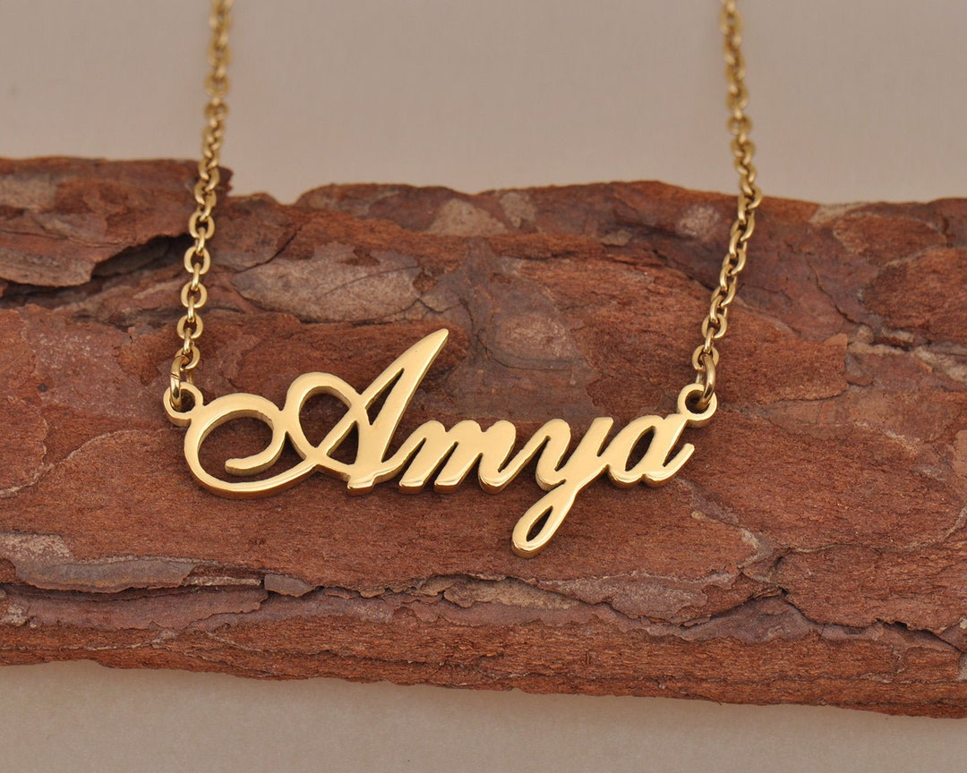 Amya Name Necklace Customized Gold Name Jewelry Personalized - Etsy