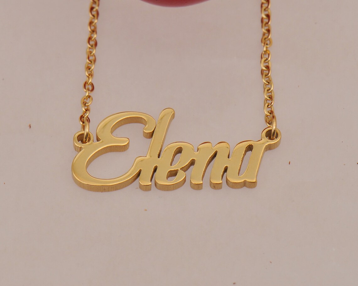 Elena Custom Name Necklace Personalized Letter Nameplate - Etsy