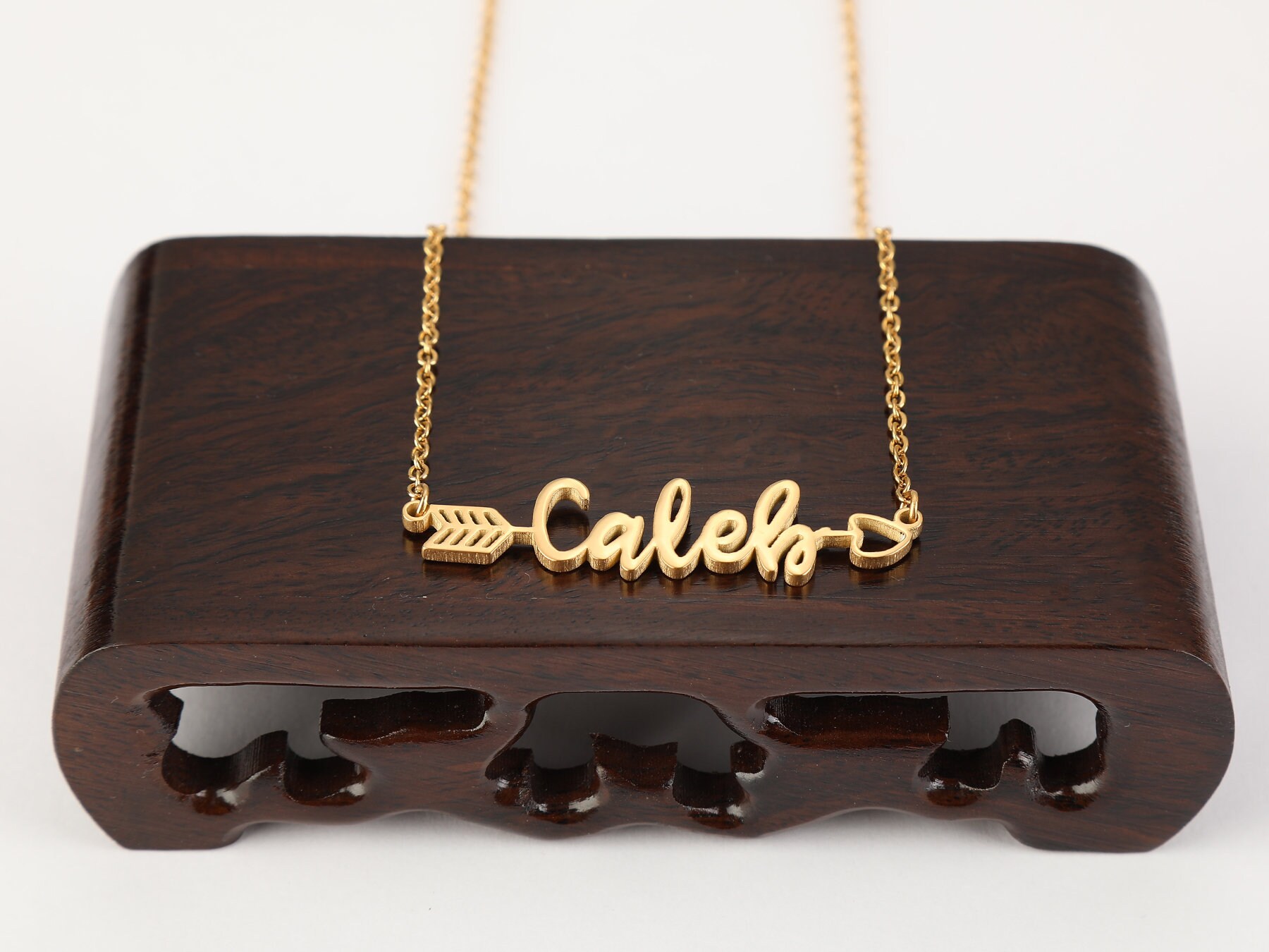 Caleb Dainty Name Necklace With Arrow Personalized Name - Etsy