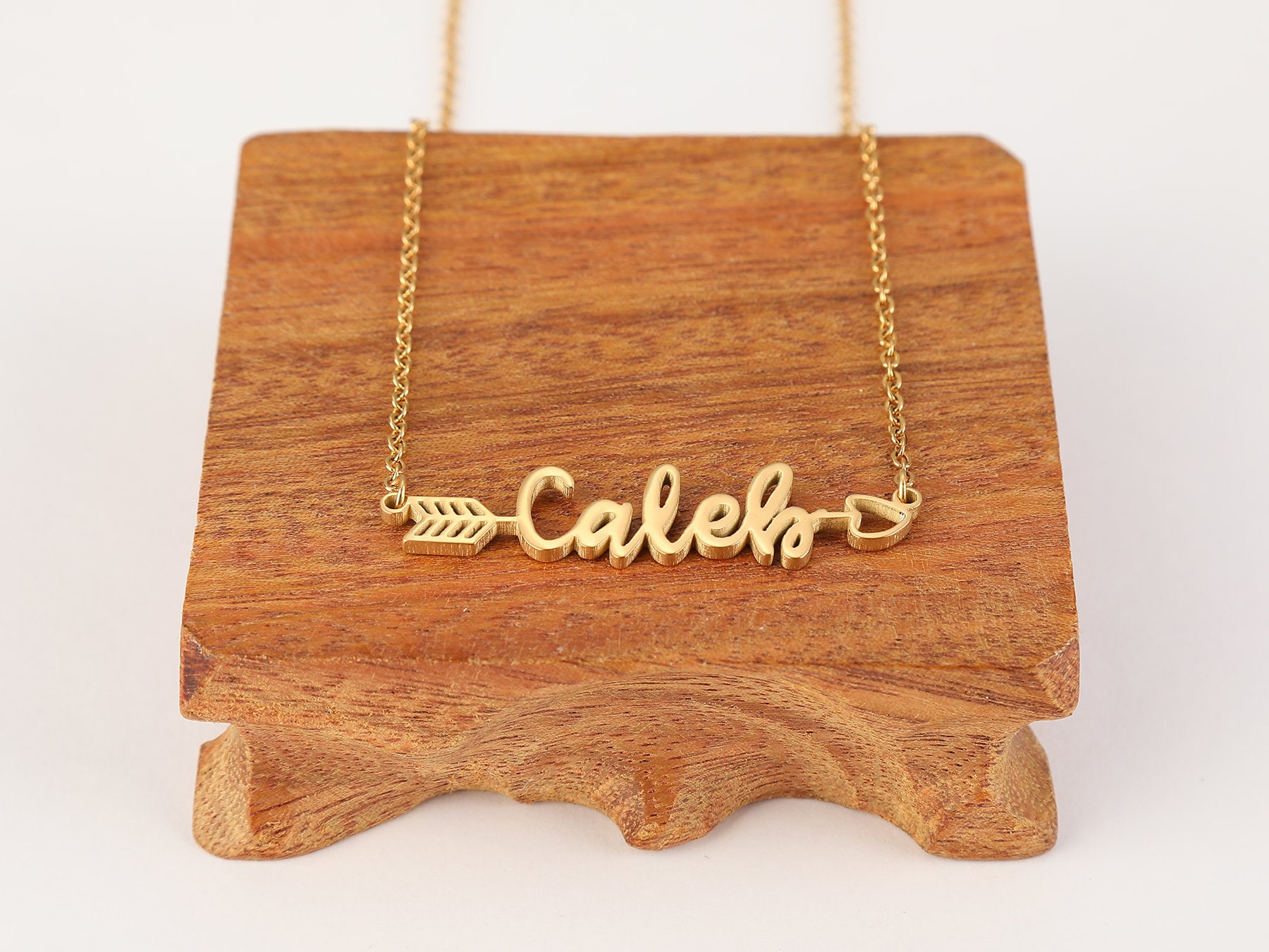 Caleb Dainty Name Necklace With Arrow Personalized Name - Etsy