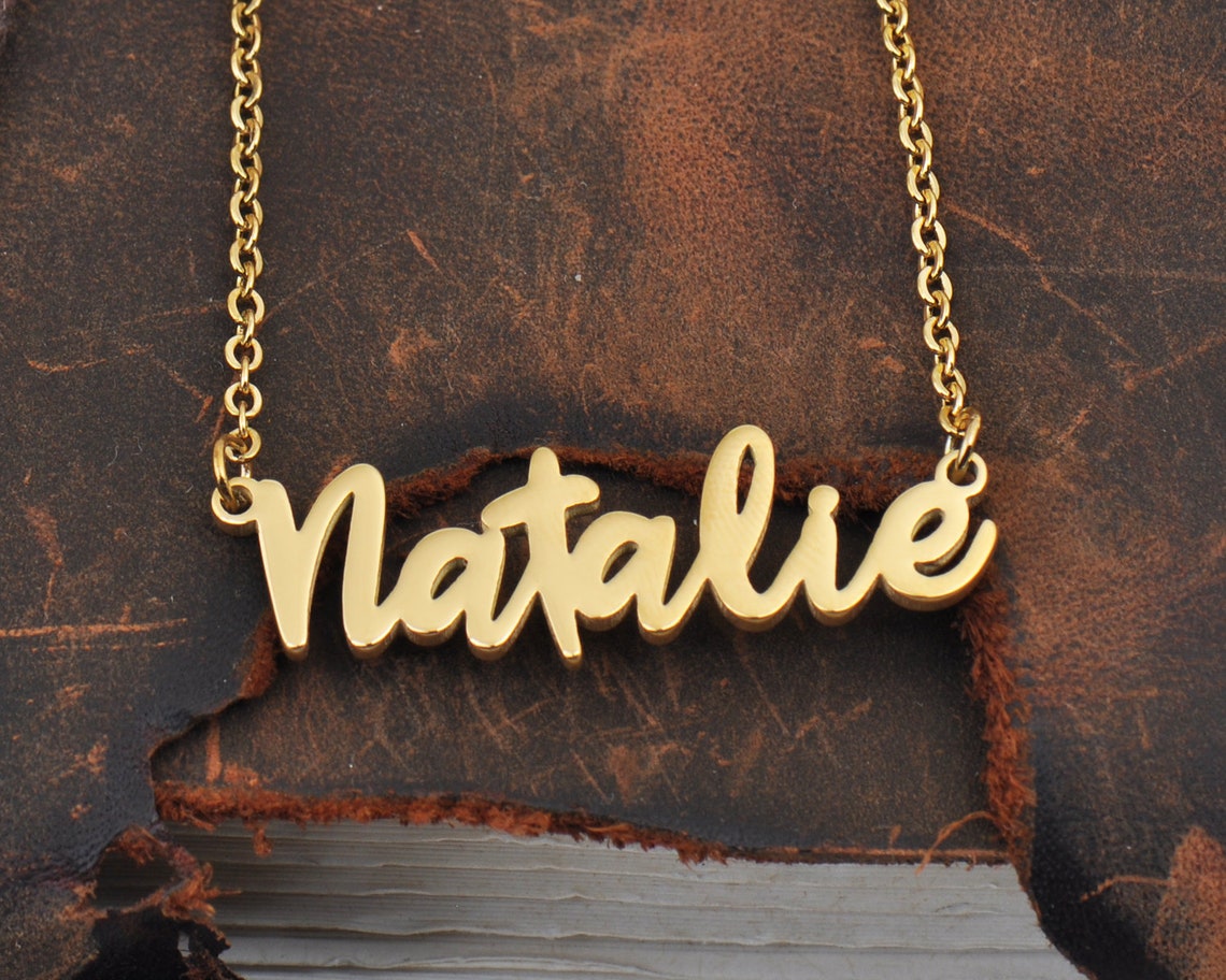 Natalie Name Necklace Personalized Engagement Necklace With - Etsy