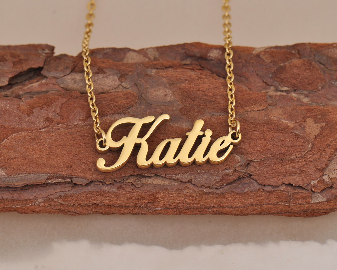 Katie Gift Name Necklace, Customized Gold Name Necklace, Necklace With ...